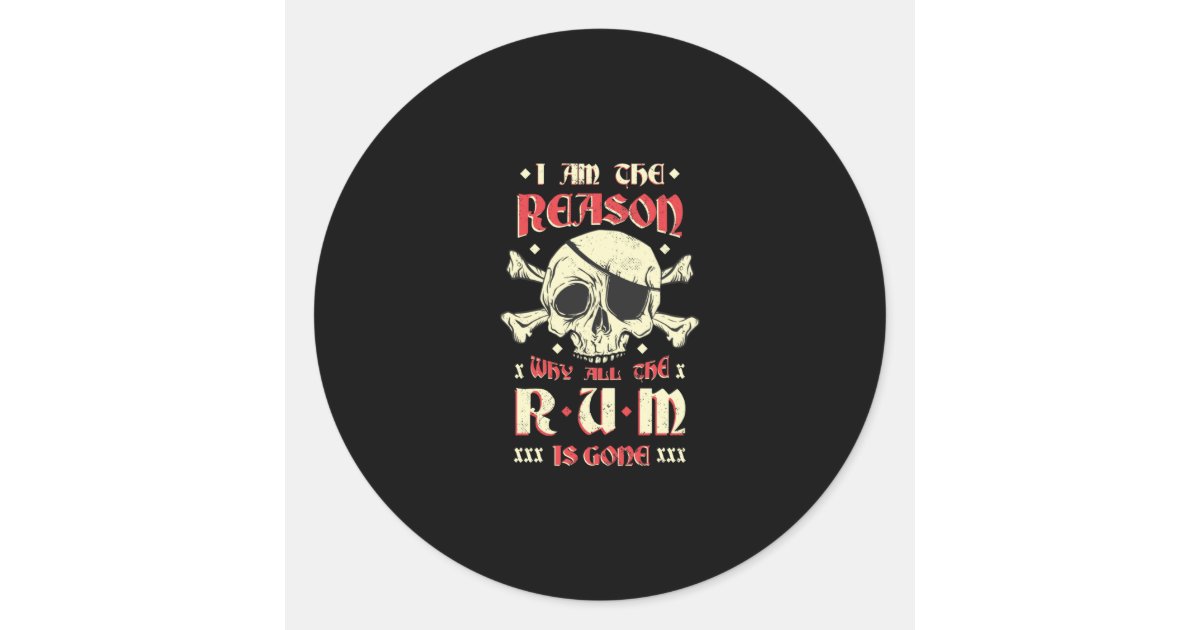Rum pirate classic round sticker | Zazzle