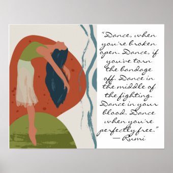 Rumi Dance Quote with Dancer Poster | Zazzle