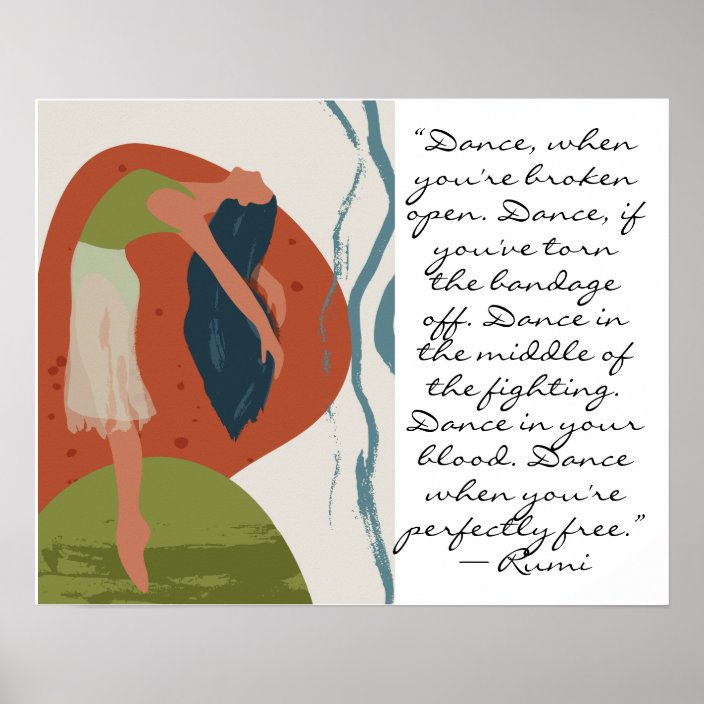 Rumi Dance Quote with Dancer Poster | Zazzle.com
