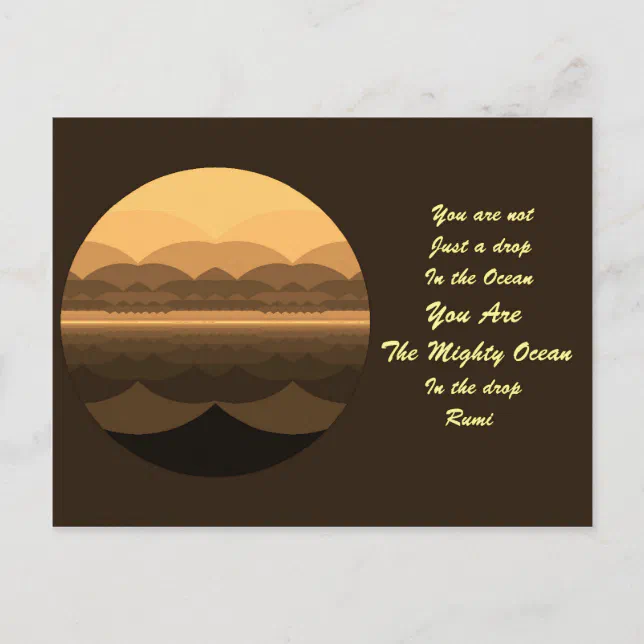 Rumi Life Quote Postcard. Mandala Design Postcard | Zazzle