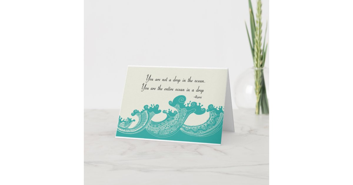 Rumi Ocean quote Card | Zazzle