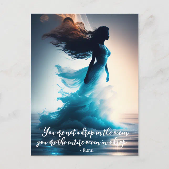 Rumi Ocean Quote Dreamscape Postcard | Zazzle