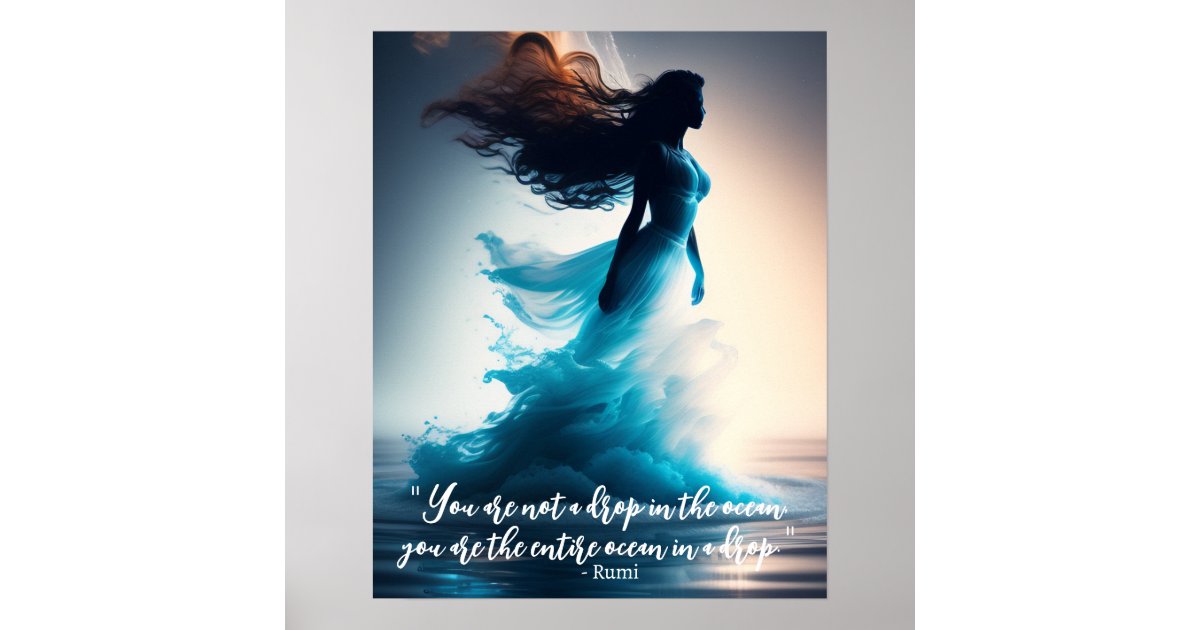 Rumi Ocean Quote Dreamscape Poster | Zazzle