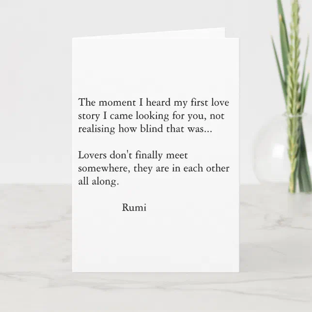 Rumi Poetry Card | Zazzle