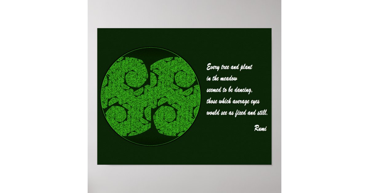 Rumi Quote Poster Art. Tree Mandala Inspiration. | Zazzle