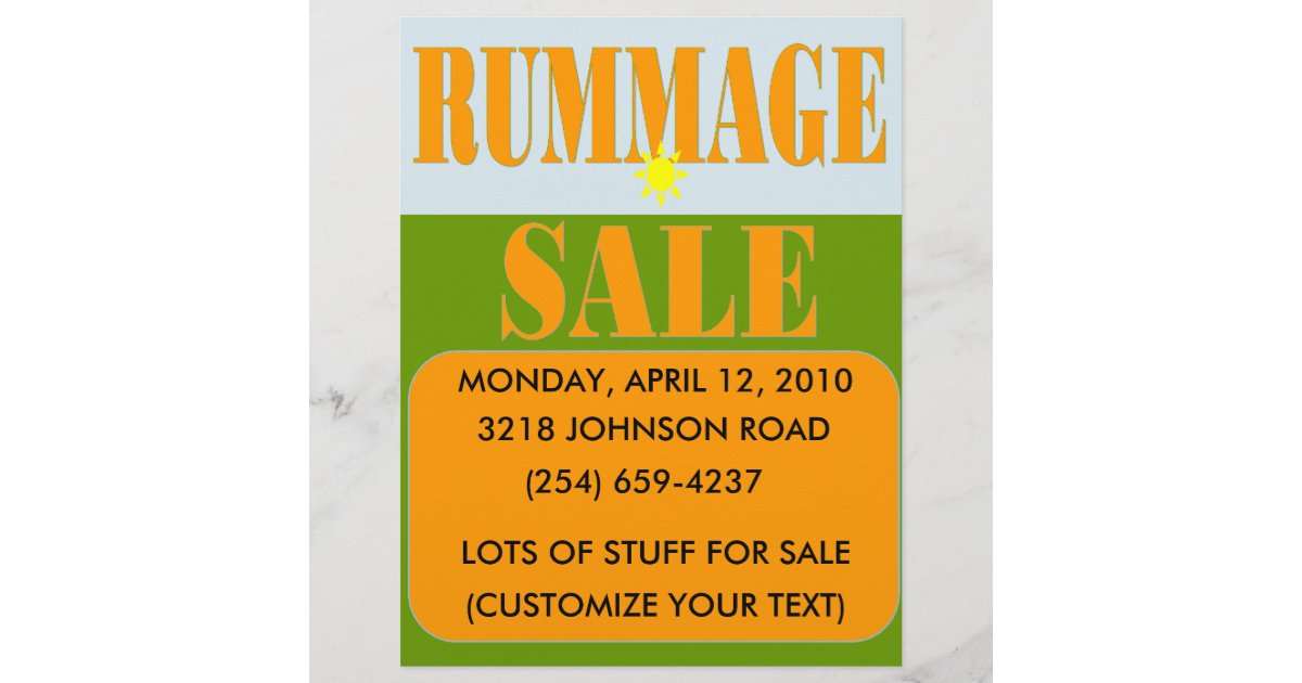 RUMMAGE SALE SIGN/FLYER FLYER | Zazzle