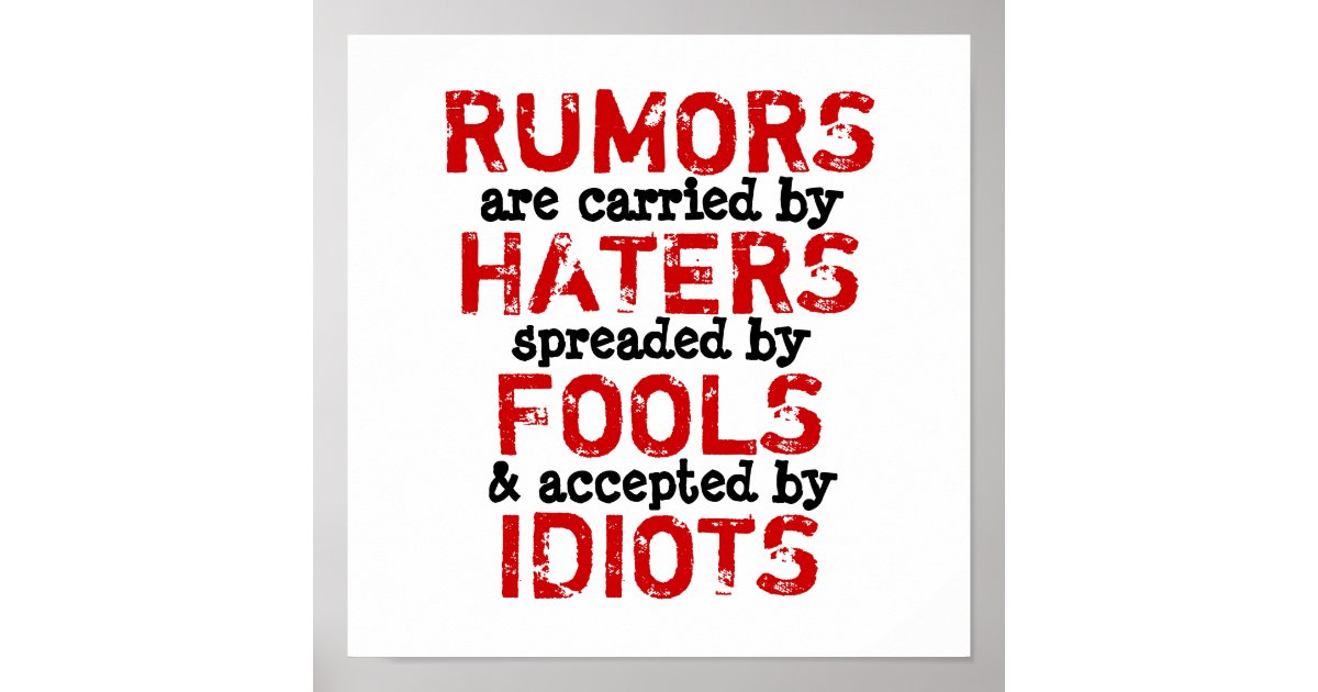 RUMORS ~ 12x12 Poster | Zazzle