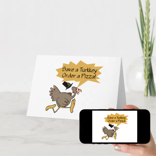 Run Away Turkey Thanksgiving shirt Holiday Card | Zazzle