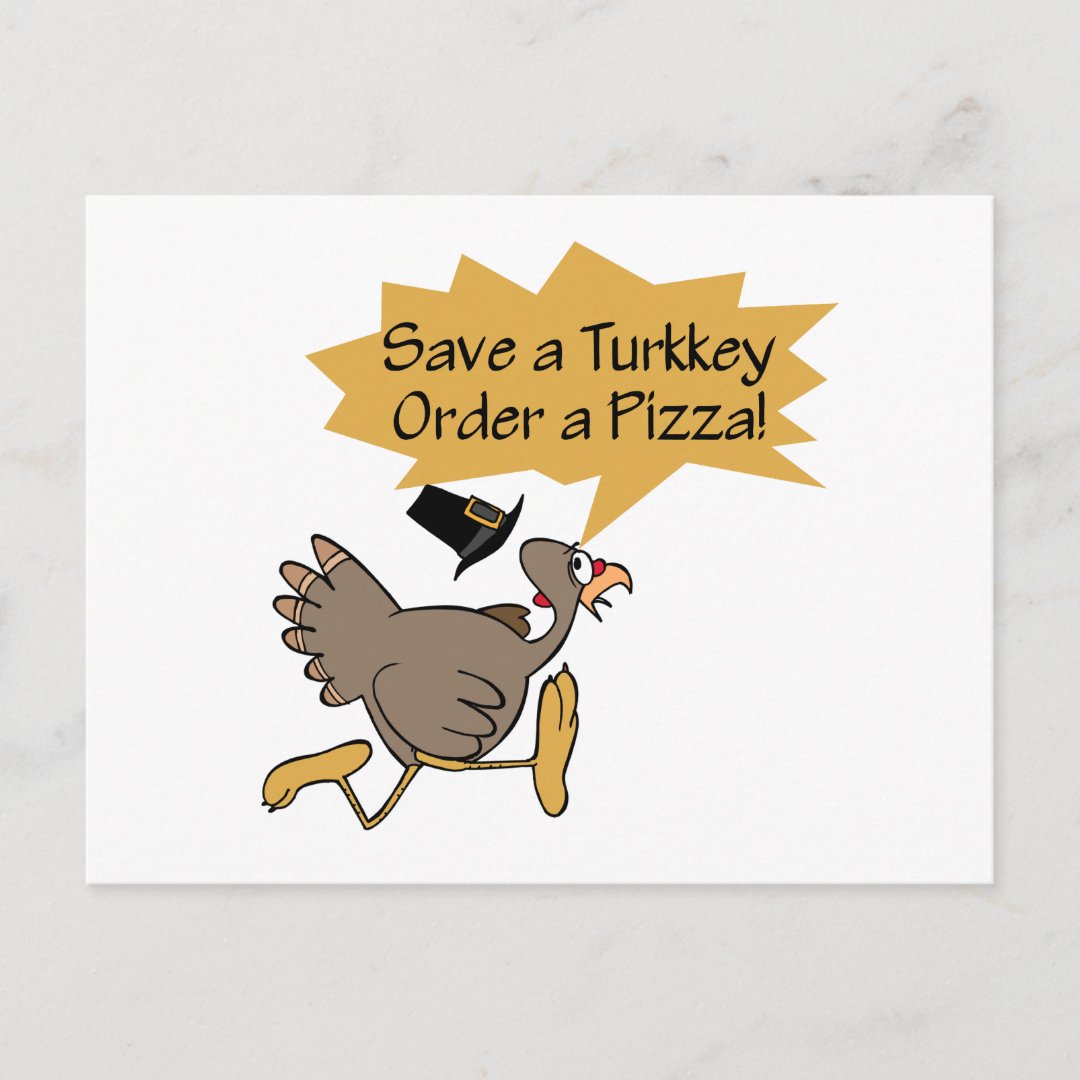 Run Away Turkey Thanksgiving shirt Holiday Postcard | Zazzle