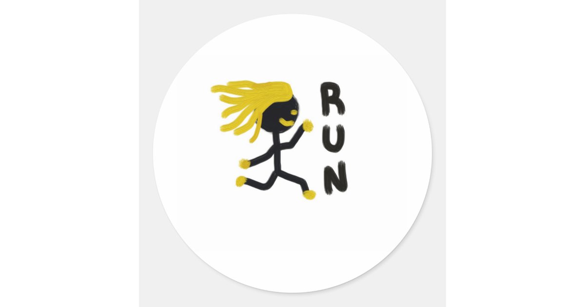 Run Classic Round Sticker | Zazzle