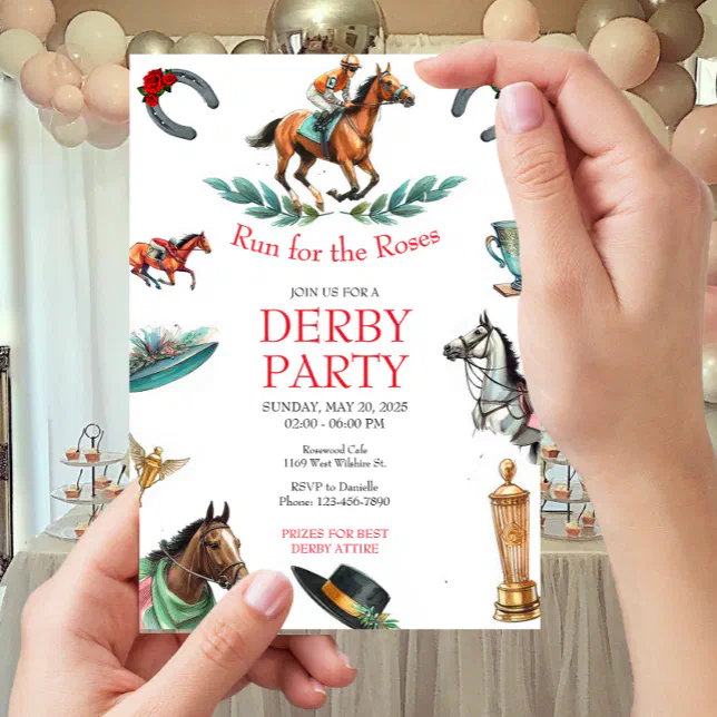 Run for the Roses Race Horse Derby Party Invitation | Zazzle