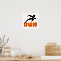 RUN Orange Poster | Zazzle