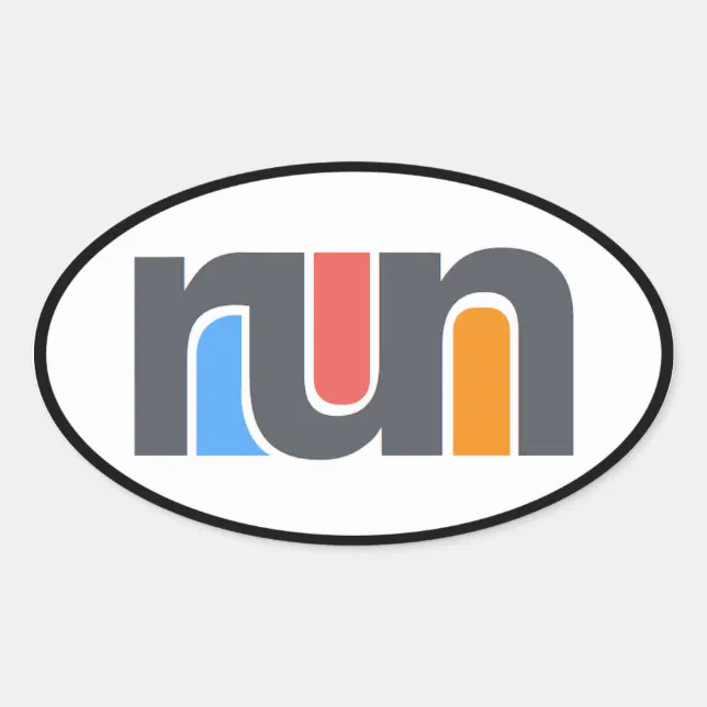 Run Oval Car Sticker | Zazzle