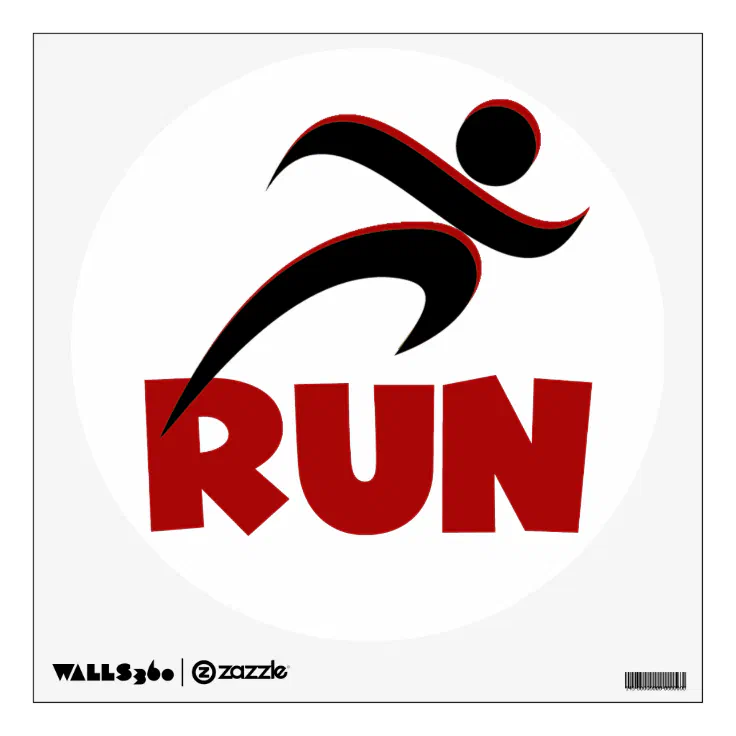 RUN Red Wall Sticker | Zazzle