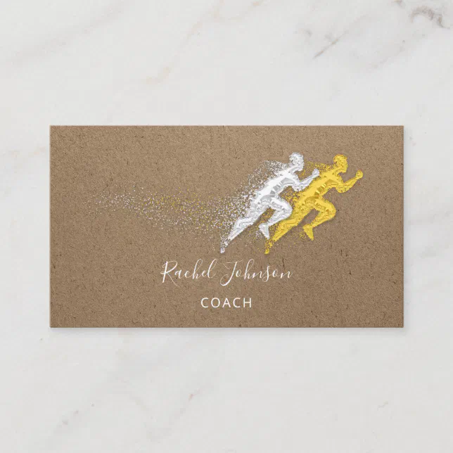 Run Sport Coach Athlete Logo Instructor QR Code Business Card | Zazzle
