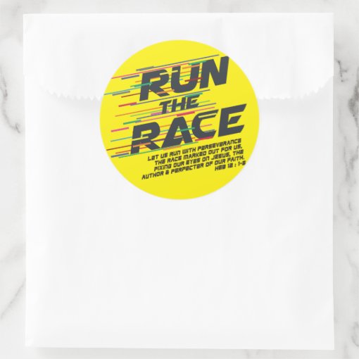Run the Race Christian Sticker | Zazzle