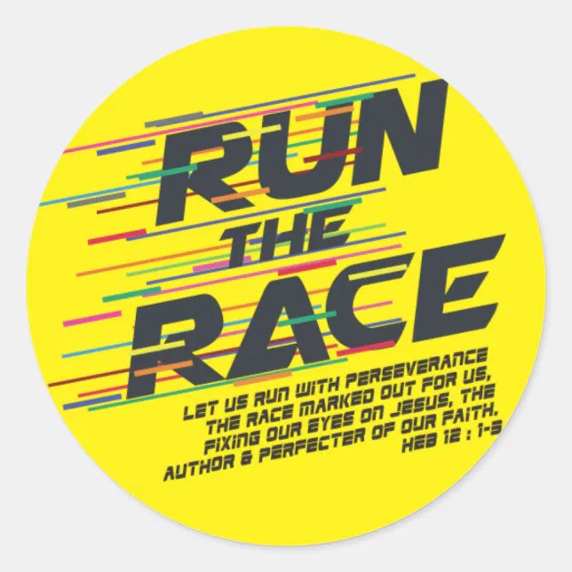 Run the Race Christian Sticker | Zazzle
