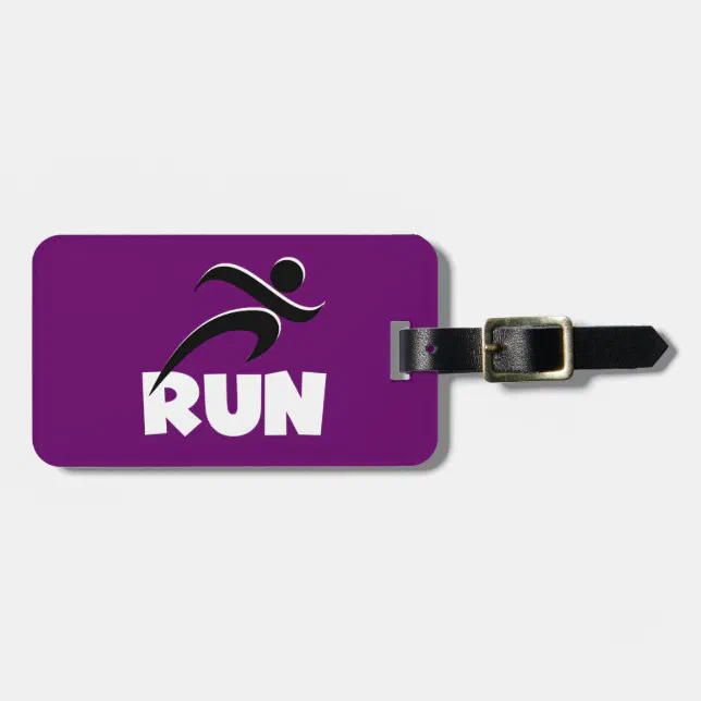 RUN White Luggage Tag | Zazzle