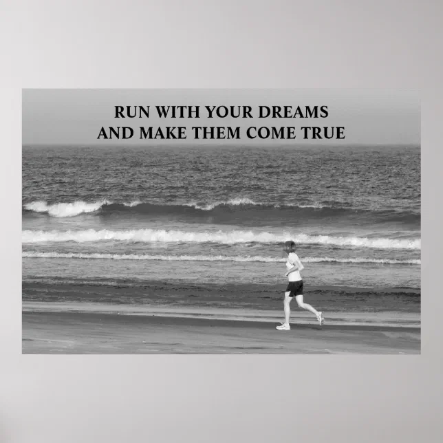 Run With Your Dreams motivational print | Zazzle