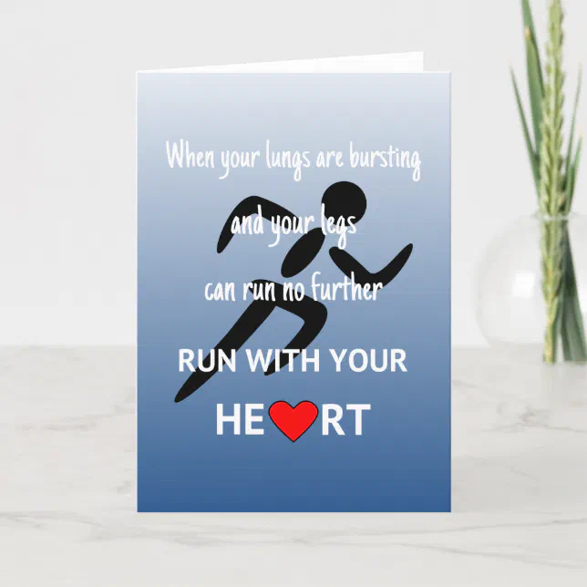 Run with your heart motivation card | Zazzle