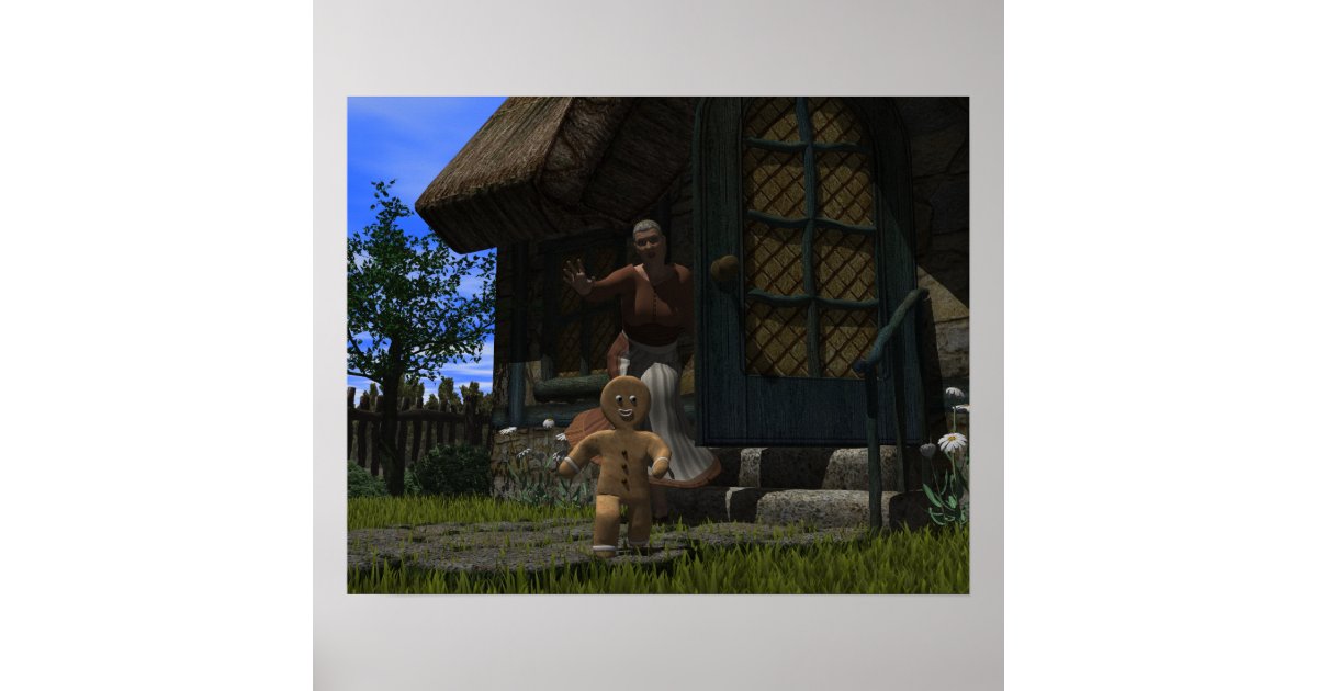 Runaway Gingerbread Man Poster | Zazzle