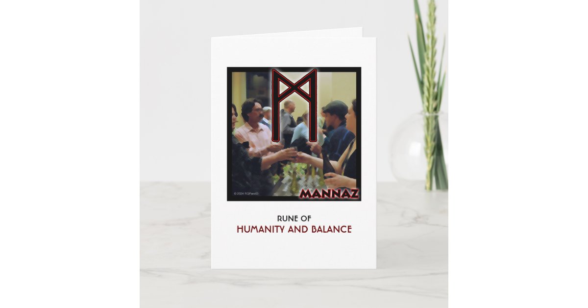 Rune Mannaz - Humanity & Balance Card | Zazzle