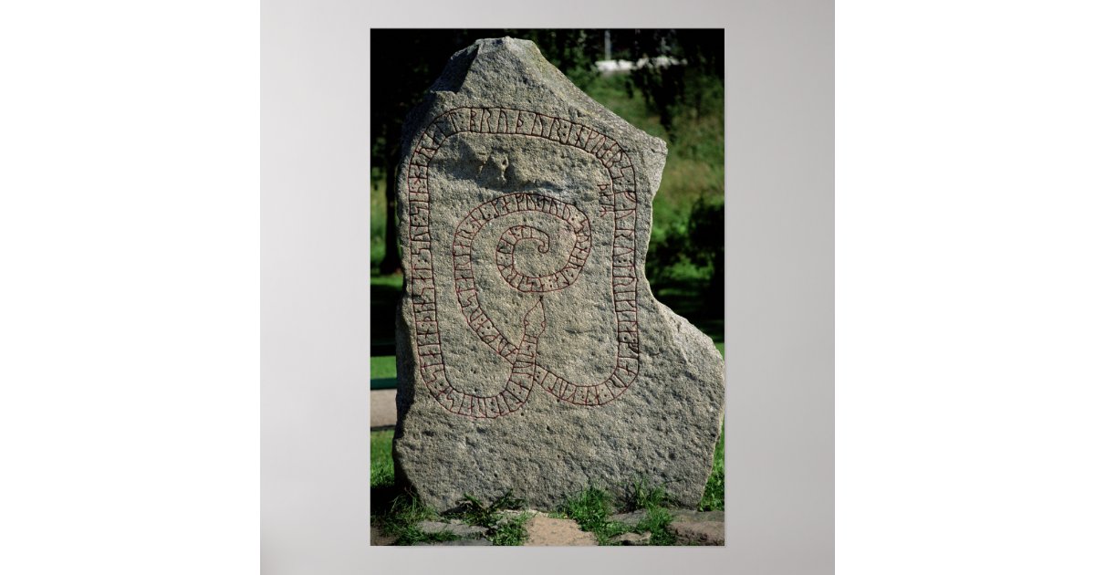 Rune stone outside Gripsholm Castle Poster | Zazzle