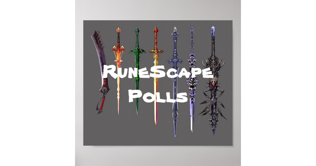 RuneScape Polls sword poster | Zazzle