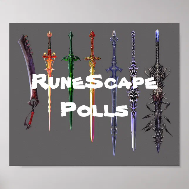 RuneScape Polls sword poster | Zazzle