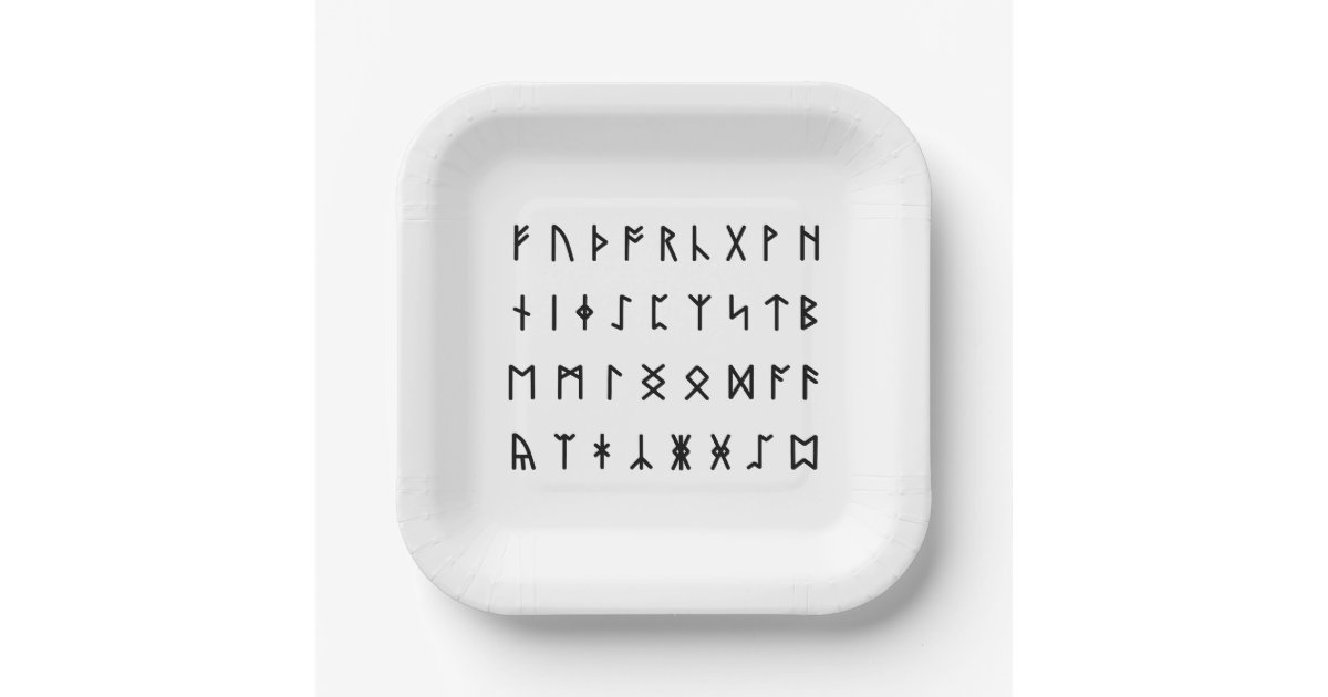 Runic Alphabet [Futhorc] Paper Plates | Zazzle