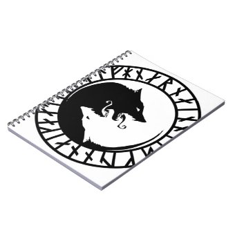 Runic Dire Wolf viking norse nordic runes Notebook | Zazzle