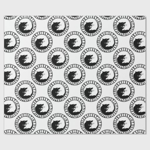 Runic Dire Wolf viking norse nordic runes Wrapping Paper | Zazzle