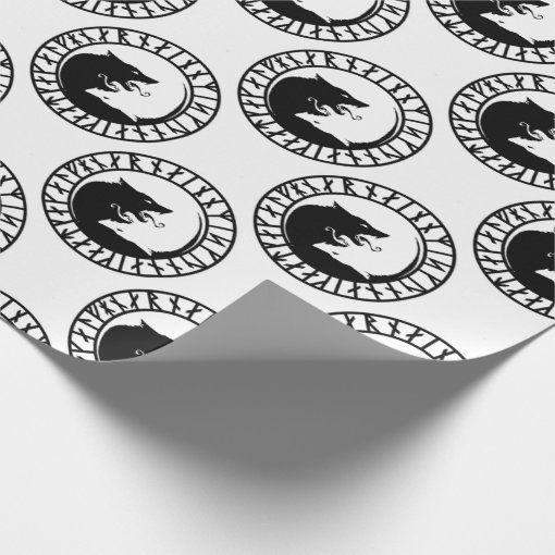 Runic Dire Wolf viking norse nordic runes Wrapping Paper | Zazzle