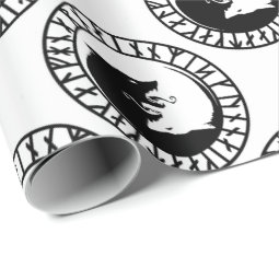 Runic Dire Wolf viking norse nordic runes Wrapping Paper | Zazzle