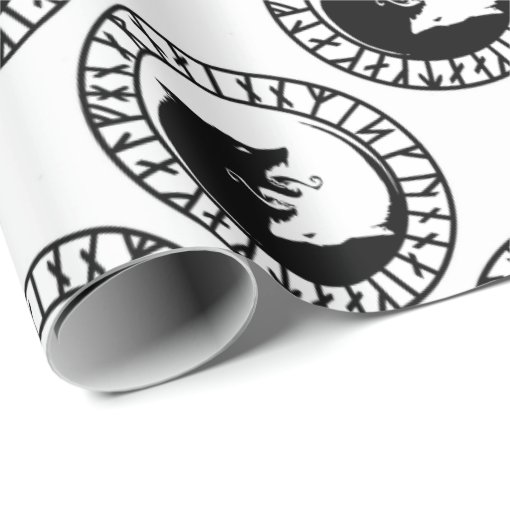 Runic Dire Wolf viking norse nordic runes Wrapping Paper | Zazzle