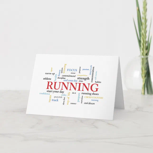 Runner Birthday with Words Card | Zazzle
