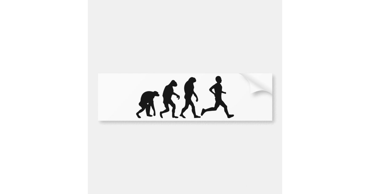 runner evolution icon bumper sticker | Zazzle