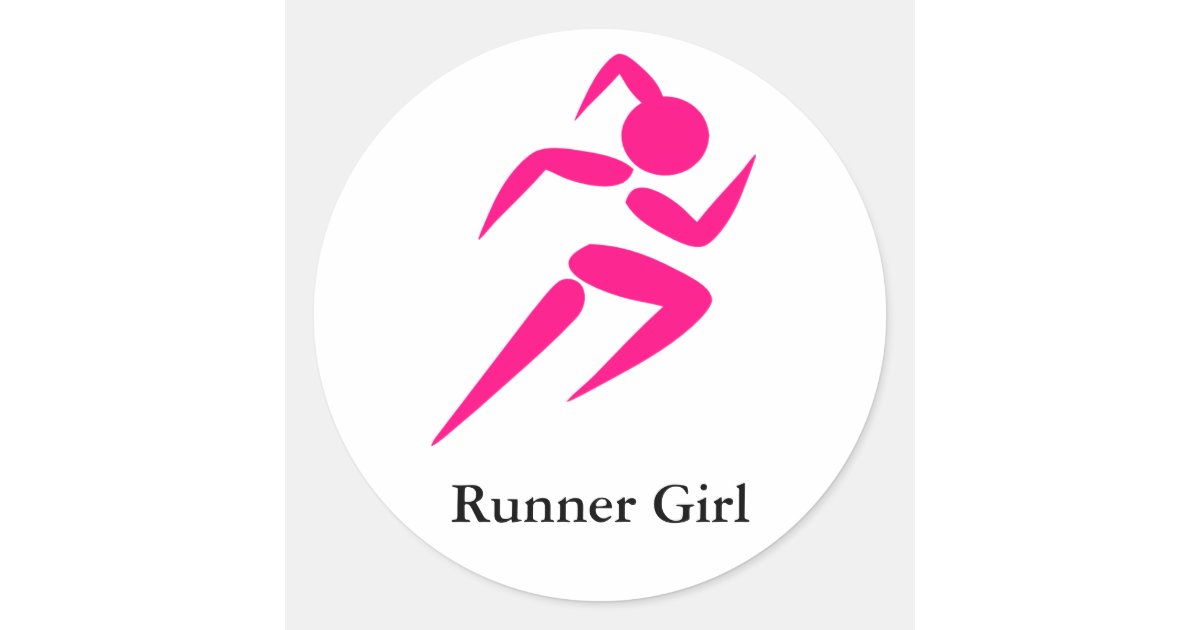 Runner Girl! Classic Round Sticker | Zazzle