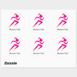 Runner Girl! Classic Round Sticker | Zazzle