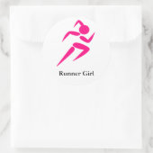 Runner Girl! Classic Round Sticker | Zazzle