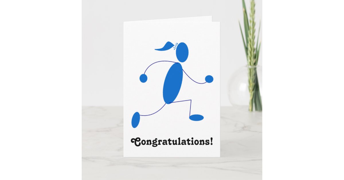 Runner Girl Congratulations Card | Zazzle