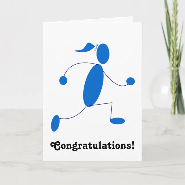 Runner Girl Congratulations Card | Zazzle