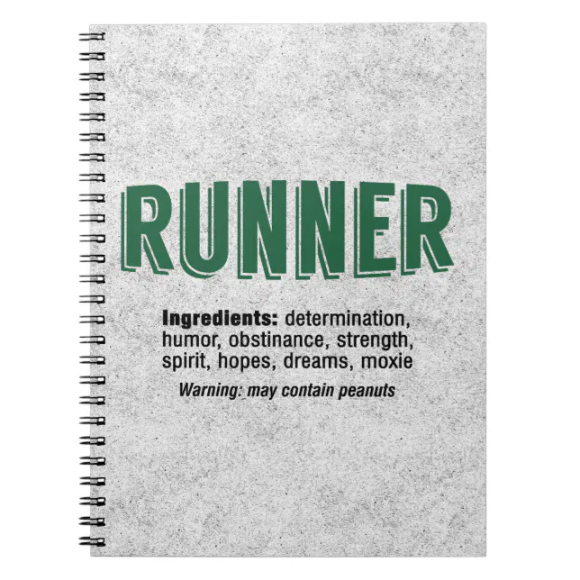 Runner Ingredients Notebook | Zazzle