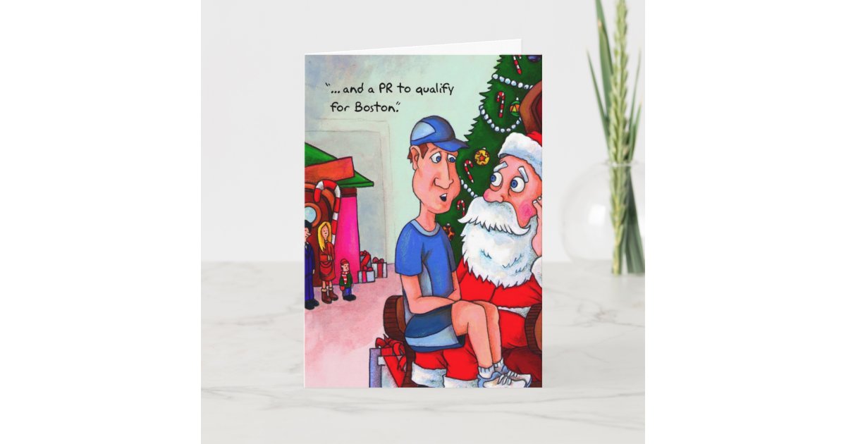 Runner's Christmas Card - Santa's Lap | Zazzle