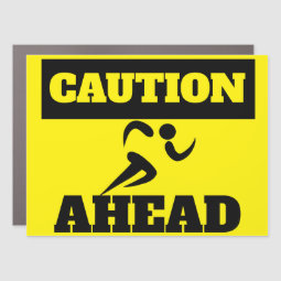 Runners warning | Caution magnetic signs | Zazzle