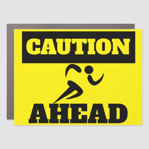 Runners warning | Caution magnetic signs | Zazzle