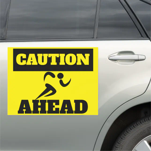 Runners warning | Caution magnetic signs | Zazzle