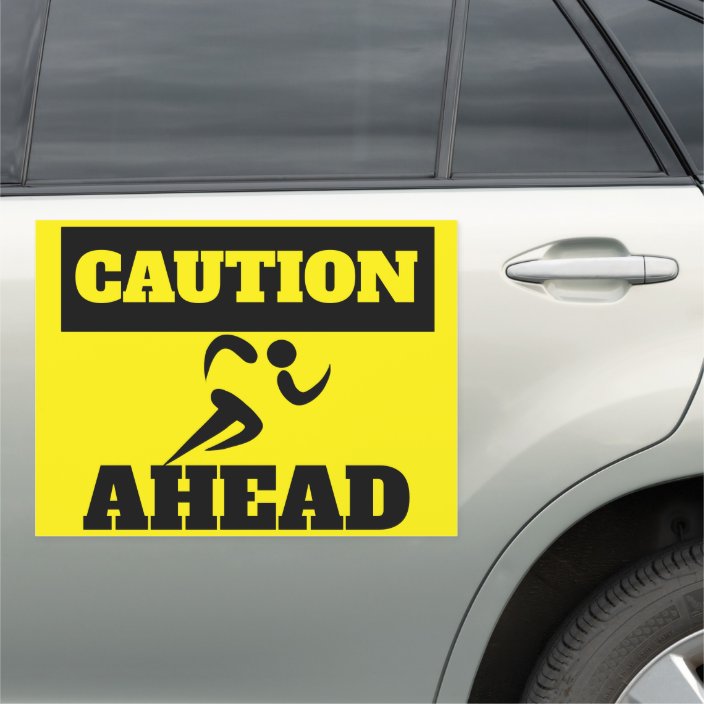 Runners warning | Caution magnetic signs | Zazzle.com