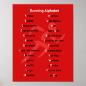 Running alphabet red inspirational poster | Zazzle