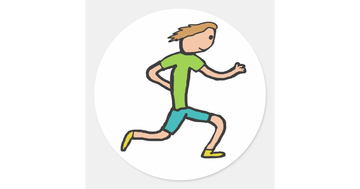 Running and Jogging Classic Round Sticker | Zazzle
